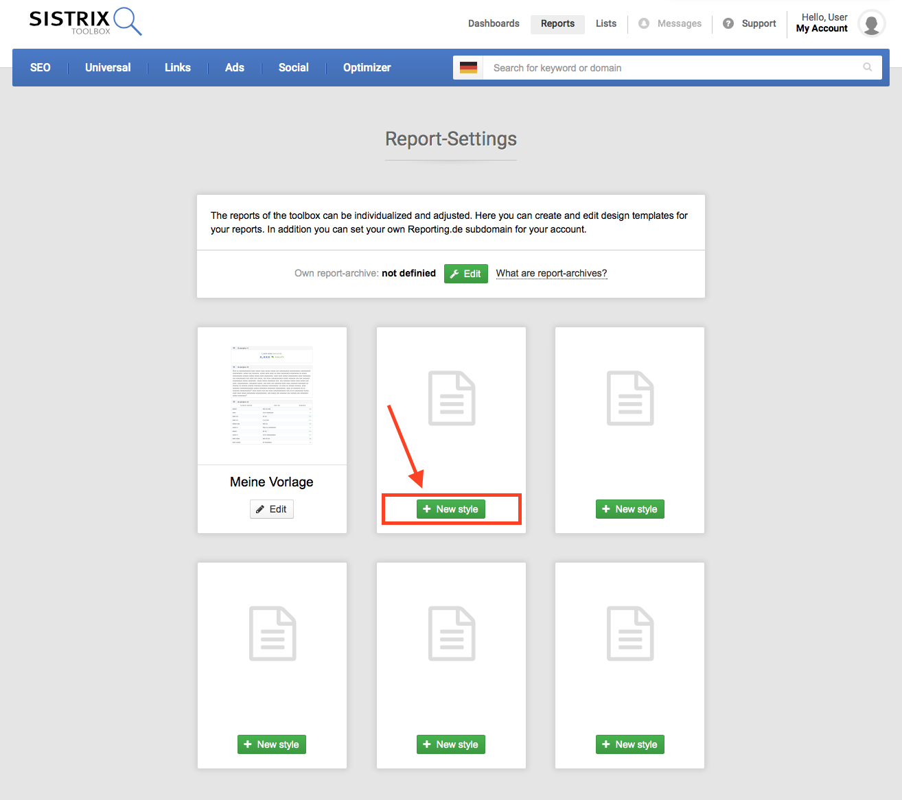 PDF-Reporte: Konfiguration & Anpassung - SISTRIX