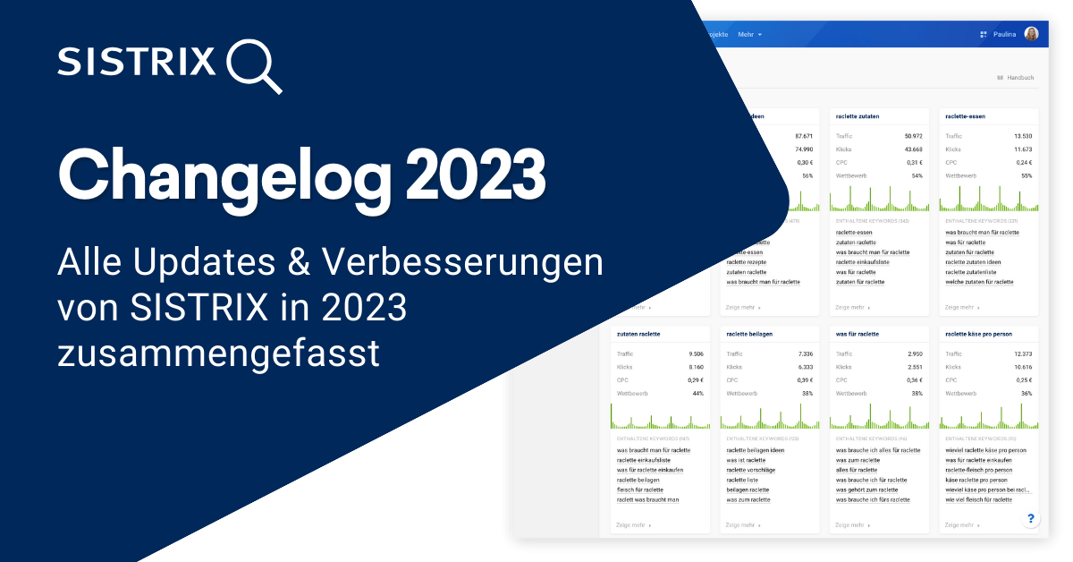 Alle neuen SISTRIX Features aus 2023